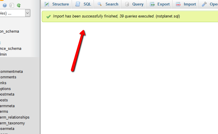 How To Export And Import Database File From Localhost Mysql Nst Web Creation