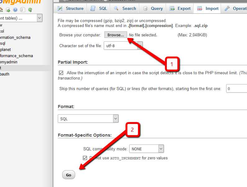 How To Export And Import Database File From Localhost Mysql Nst Web Creation