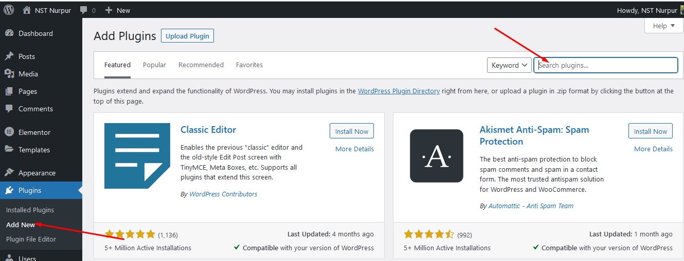 How To Install Or Add Plugin In Wordpress Website Nst Web Creation